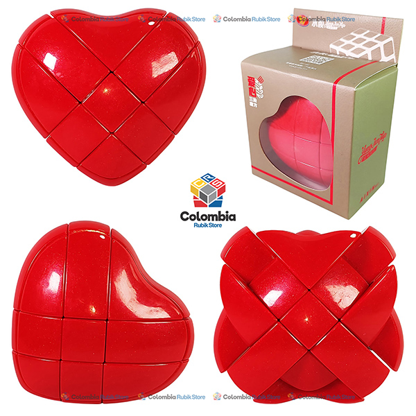 Cubo Rubik YJ Love Cube 3x3 Rojo - Colombia Rubik Store